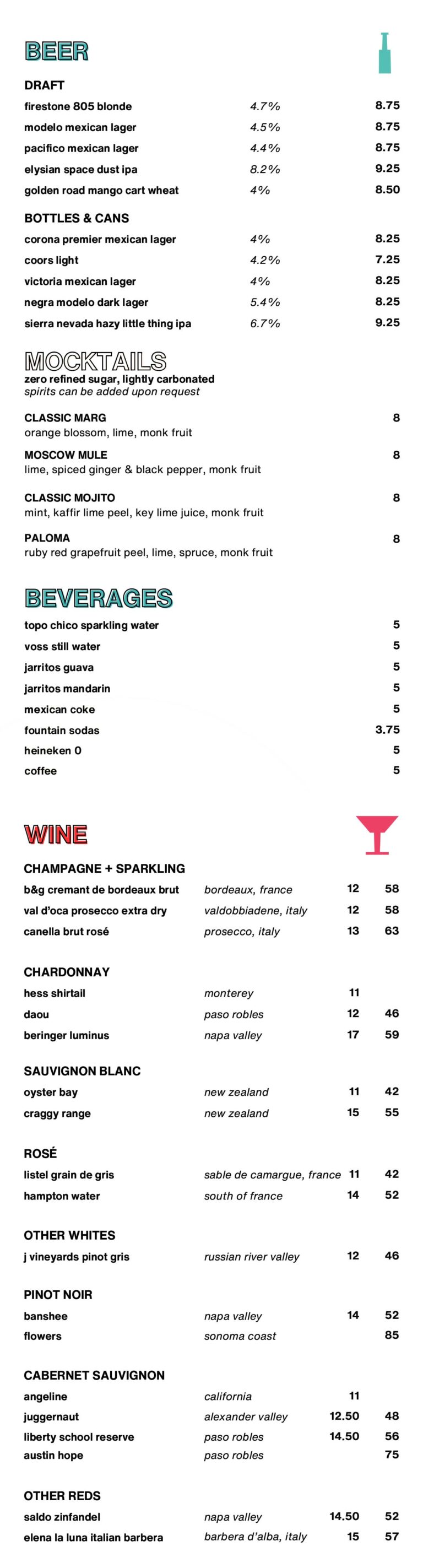 Menu - VIDA Modern Mexican + Tequila